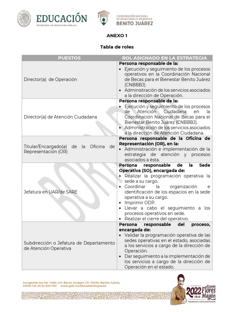 Anexo 02. Tabla de Roles | PDF | Informática