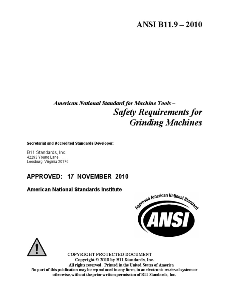 Ansi B11.9-2010 | PDF