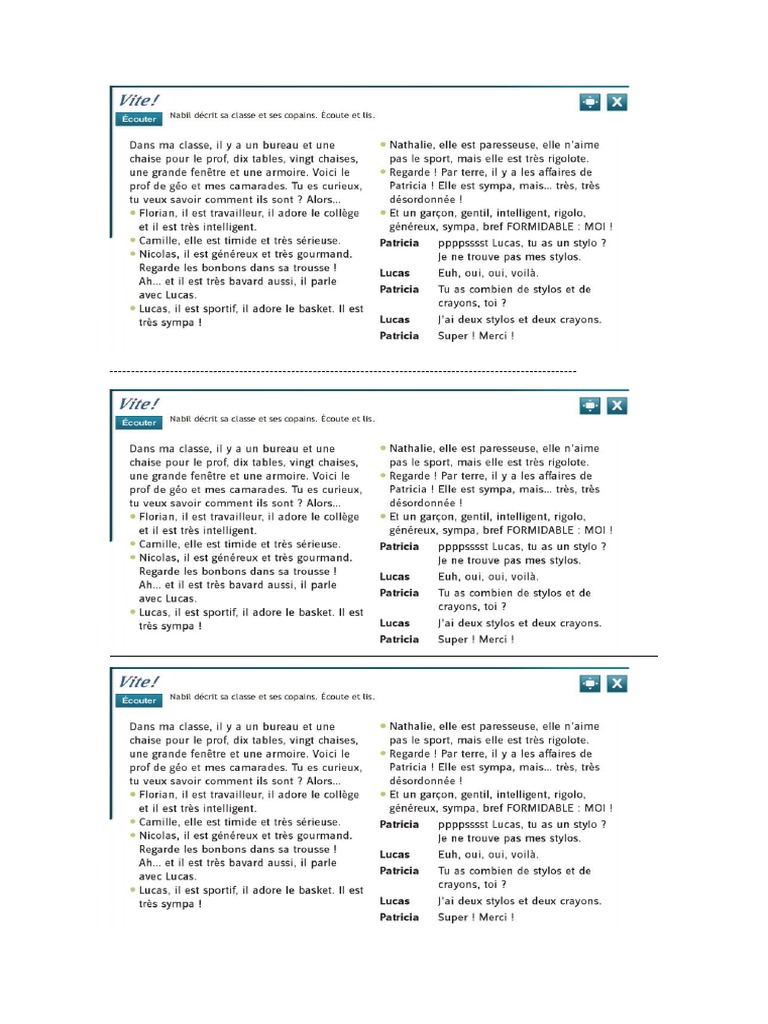 Activite Pour 9eme Dans Ma Classe Il y A | PDF