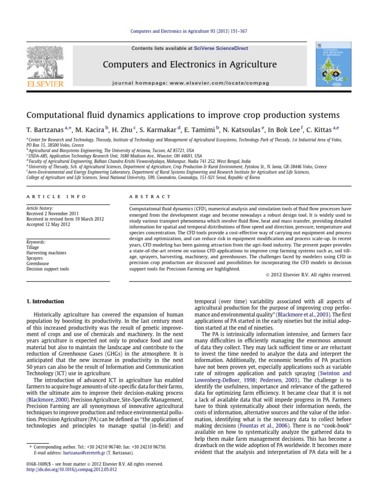 Computational Fluid Dynamics Applications To Improve Crop Production ... Computational Fluid Dynamics Applications To Improve Crop Production ...