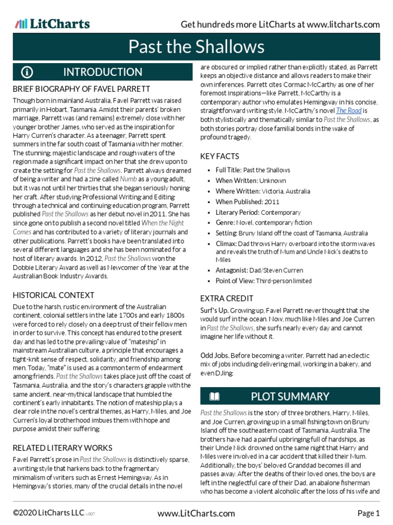 Past The Shallows LitChart | PDF | Aurora | Australia