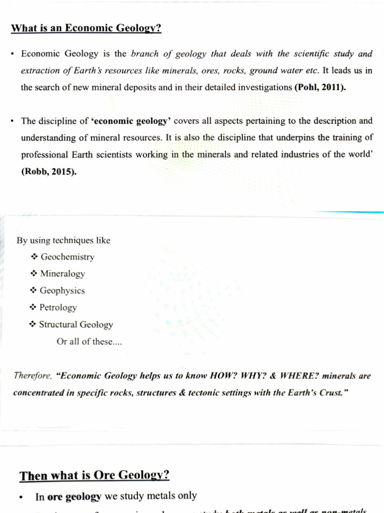 Economic Geology Notes 1 | PDF