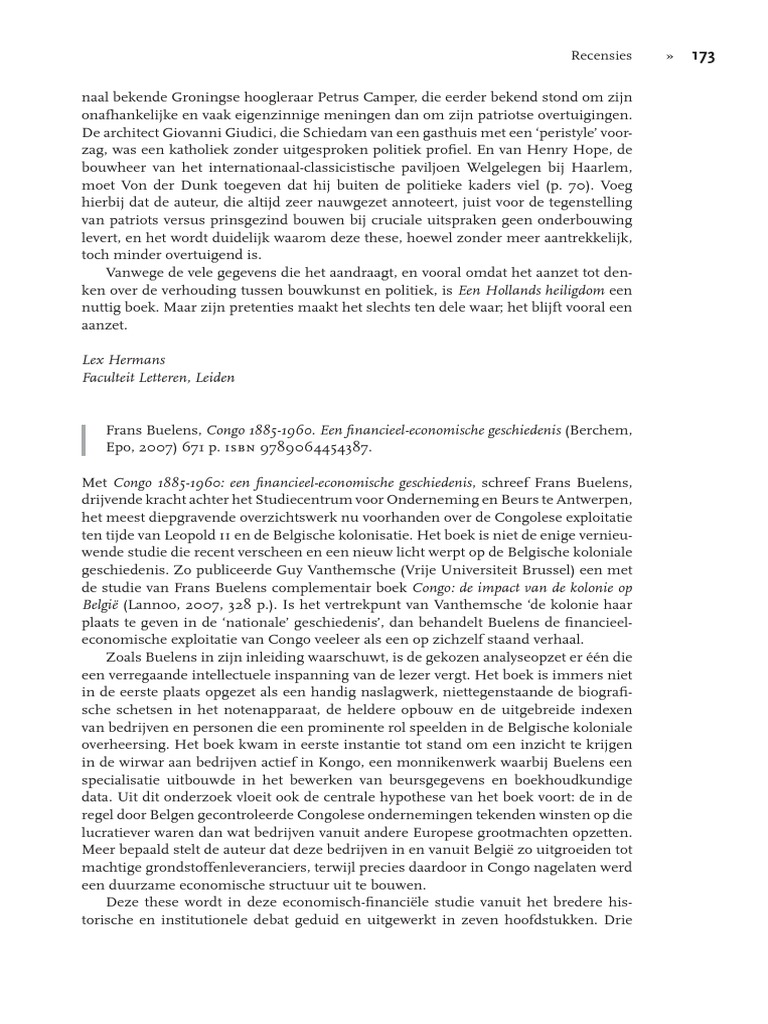 Frans Buelens Congo 1885-1960 Een Financieel-Econo | PDF