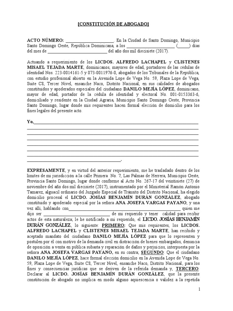 Constitucion De Abogado Pdf