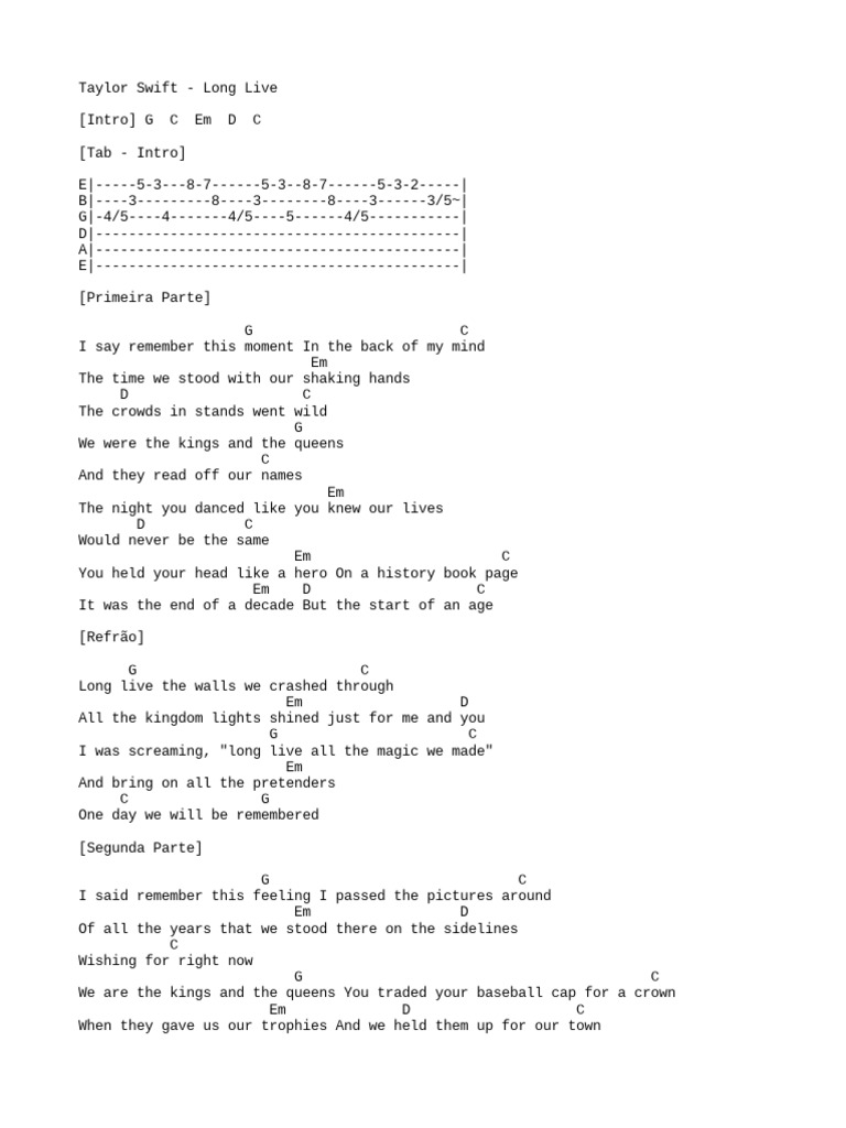 Taylor Swift - Long Live | PDF