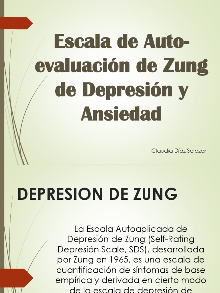 Escala Zung: Evaluación Depresión y Ansiedad | PDF | Ansiedad ...