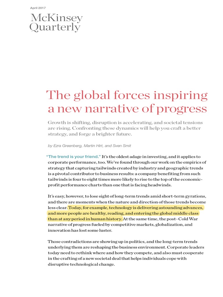 Greenberg - The Global Forces Inspiring A New Narrative Ofprogress | PDF