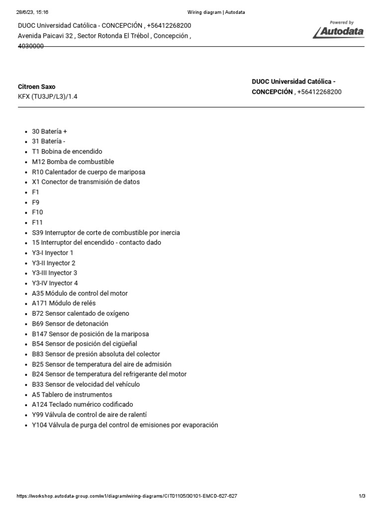 Wiring Diagram - Autodata 22 | PDF | Tecnología de vehículos ...