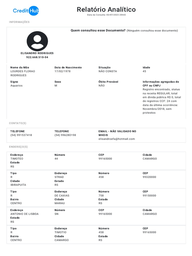 Relatorios Analitico | PDF