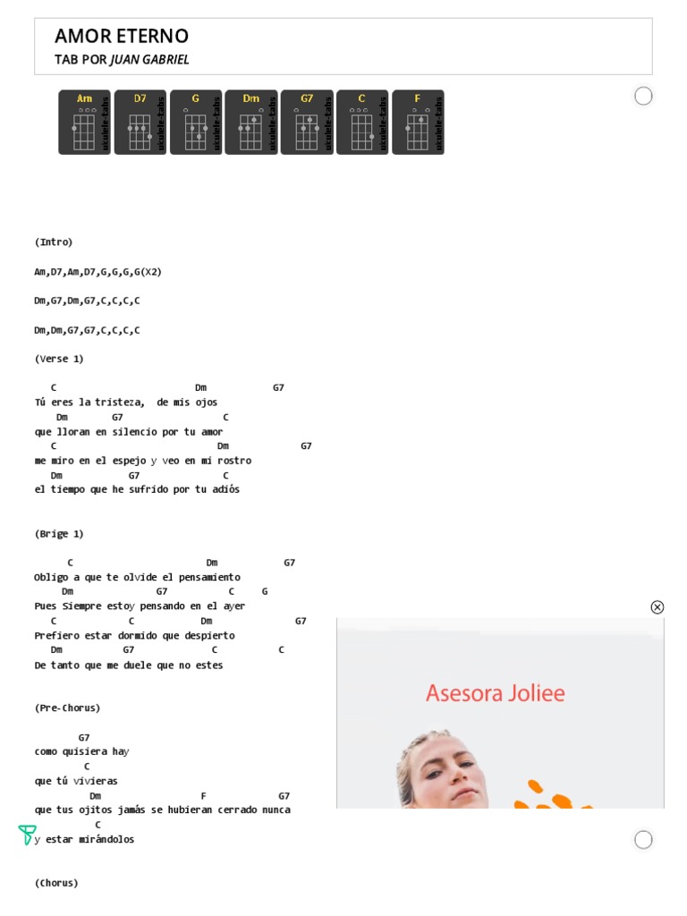 Acordes y tablatura de "Amor Eterno" | PDF
