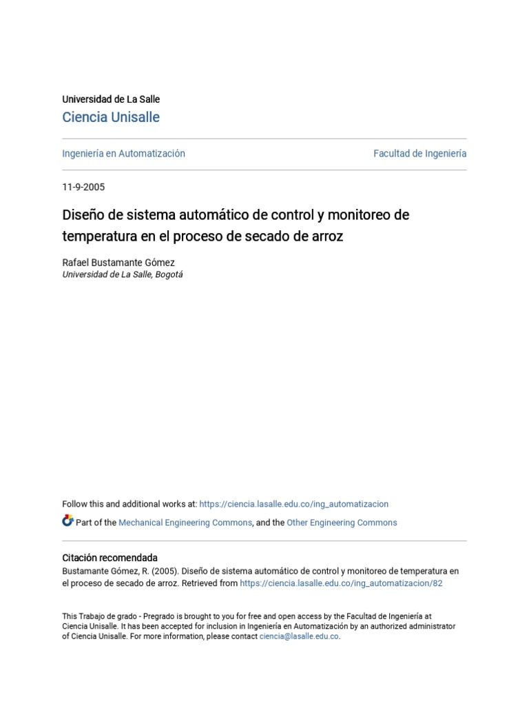 Diseño de Sistema Automático de Control y Monitoreo de Temperatur | PDF