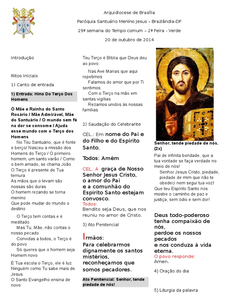 Modelo de Folheto para Missa | PDF