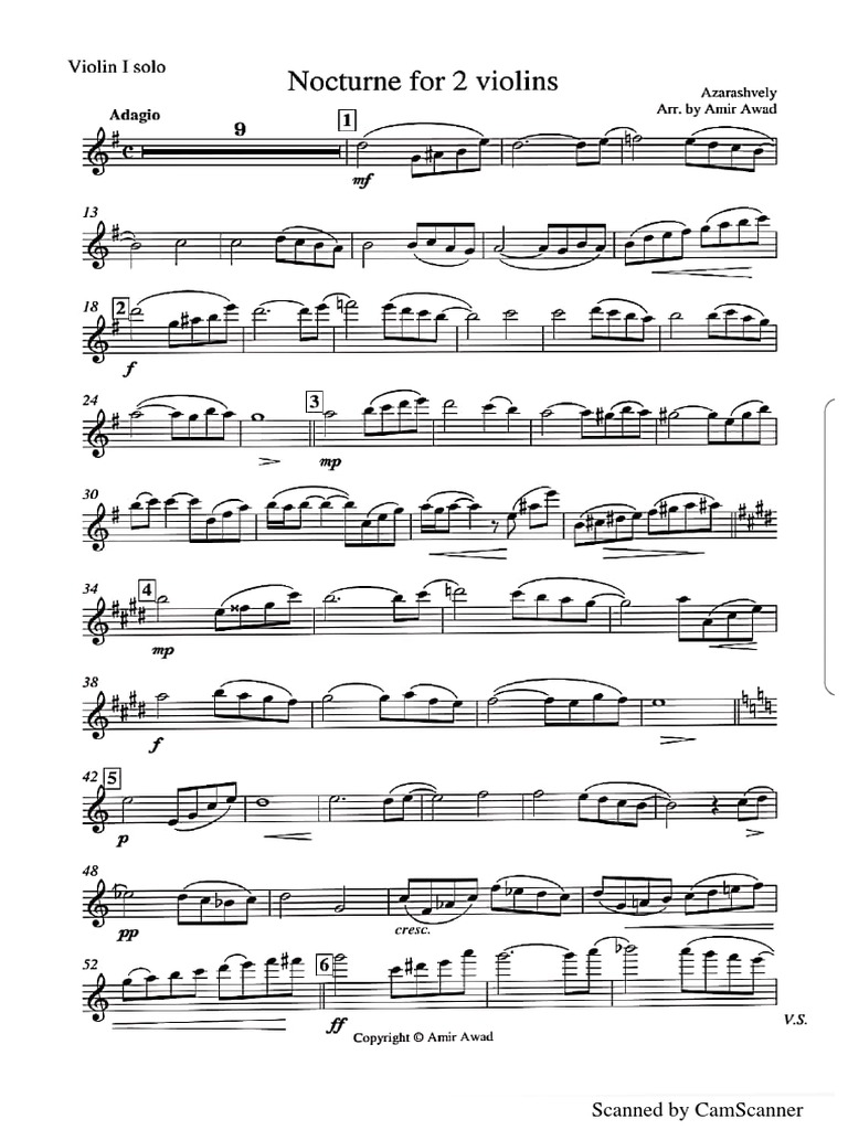 Azarashvely Nocturne For 2 Violins | PDF