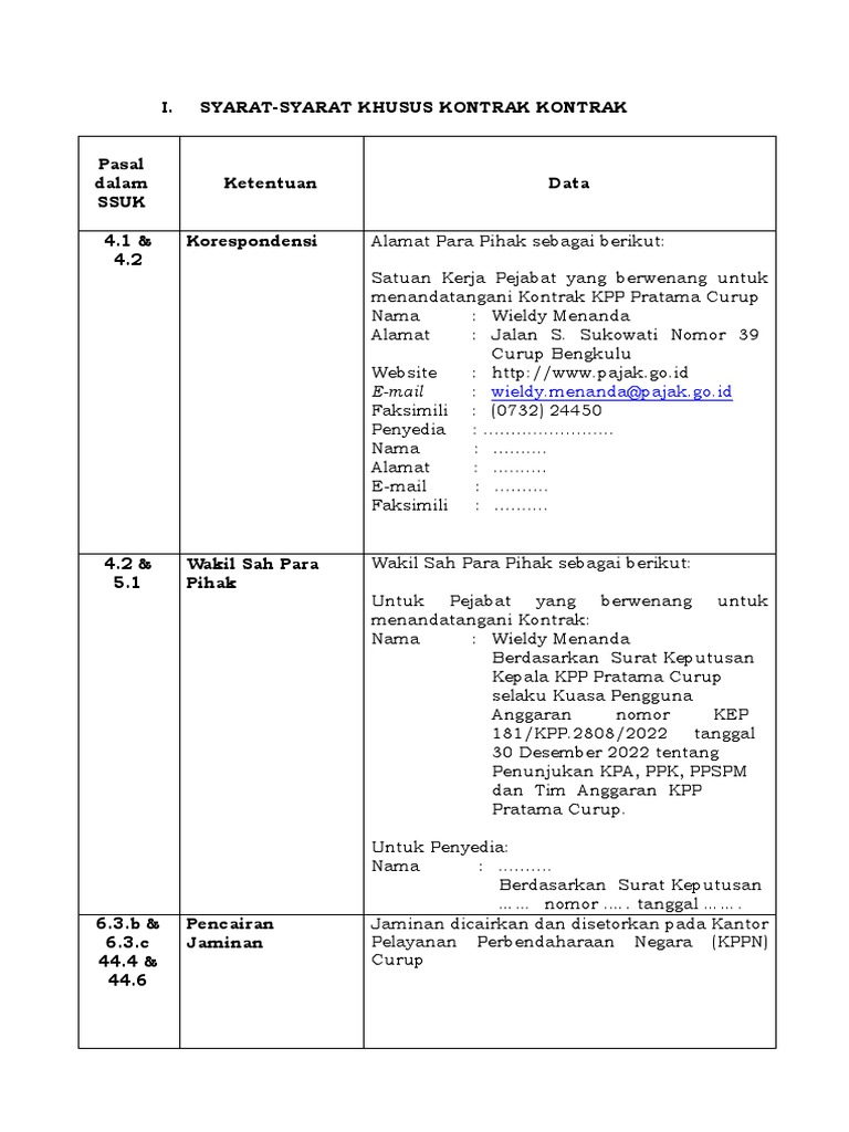 SSKK Fisik KPP Pratama Curup Final | PDF
