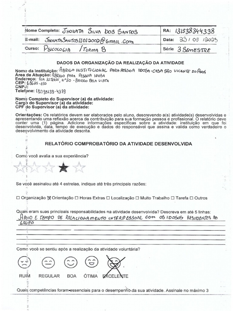 Relatório Comprobatório Da Atividade Desenvolvida Parte 1-Combinado | PDF