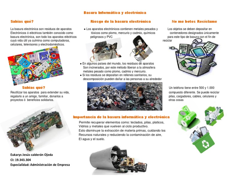 Afiche Sobre La Basura Electronica y Informatica | PDF