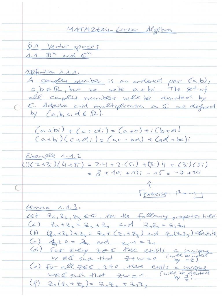 Lecture Notes MATM2624 Week 01 | PDF