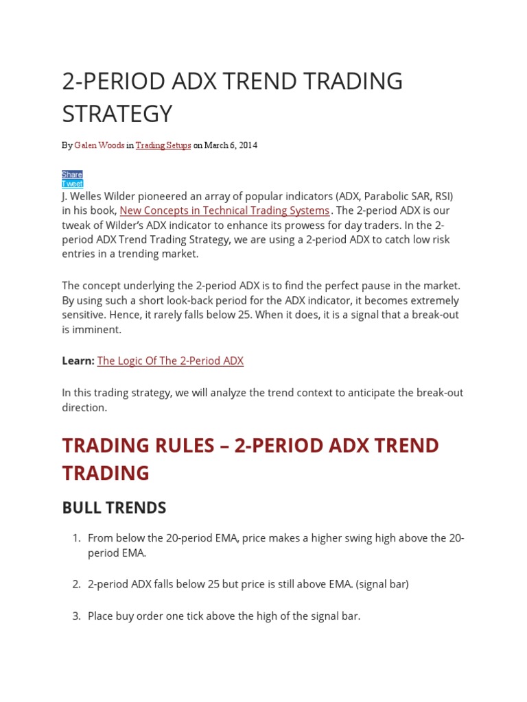 2 Period ADX Strategy | PDF