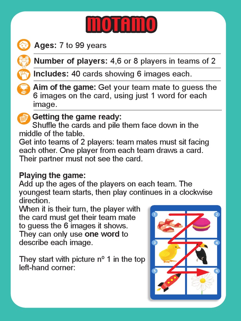 Motamo: Team Card Guessing Game | PDF