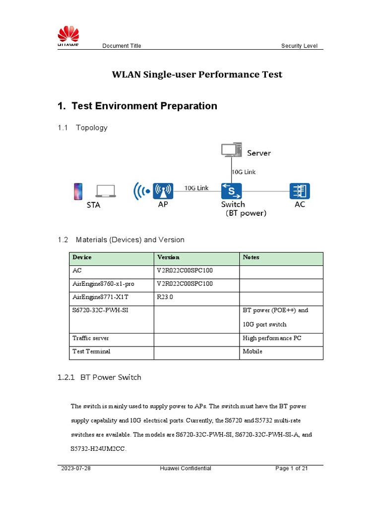【test Guide】wlan Single User Performance Pdf