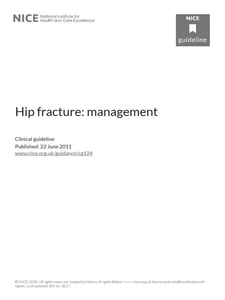Hip Fracture Management Guidelines | PDF