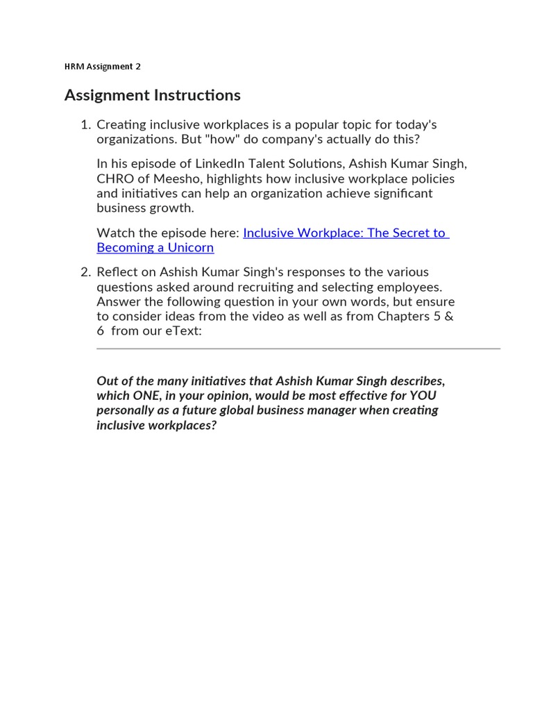 HRM Assignment 2 | PDF