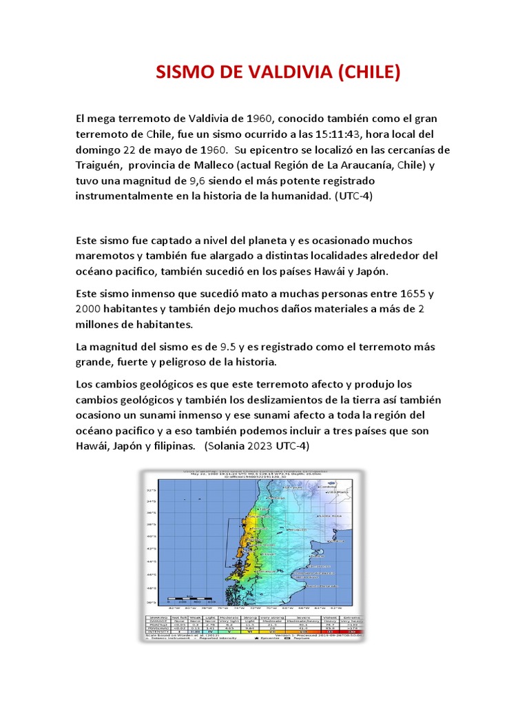 Sismo de Valdivia | PDF