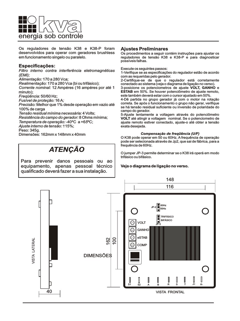 Regulador de Voltagem K38 Kva | PDF