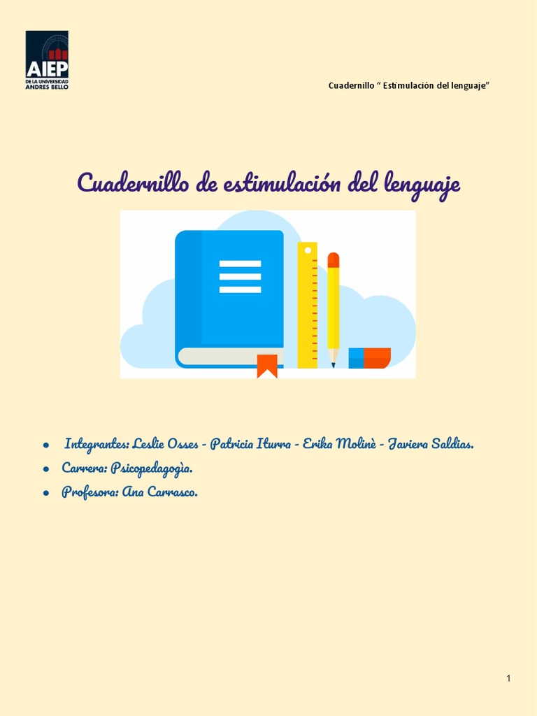 Cuadernillo Estimulación | PDF | Oración (Lingüística) | Palabra