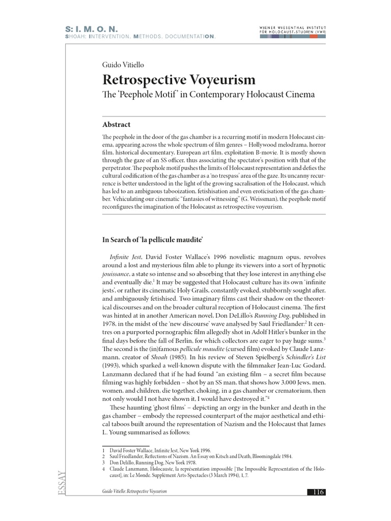Retrospective Voyeurism The Peephole Motif In Holocaust Cinema Pdf 4511