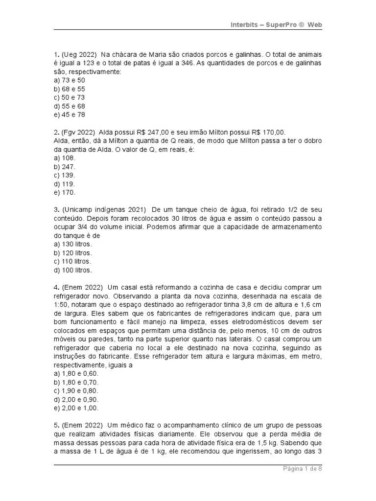 Lista 32 Resolução de Questões- Curso de Matematic | PDF