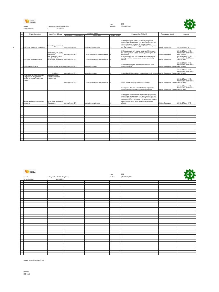 Form IBPR Manajemen Resiko FILLED | PDF