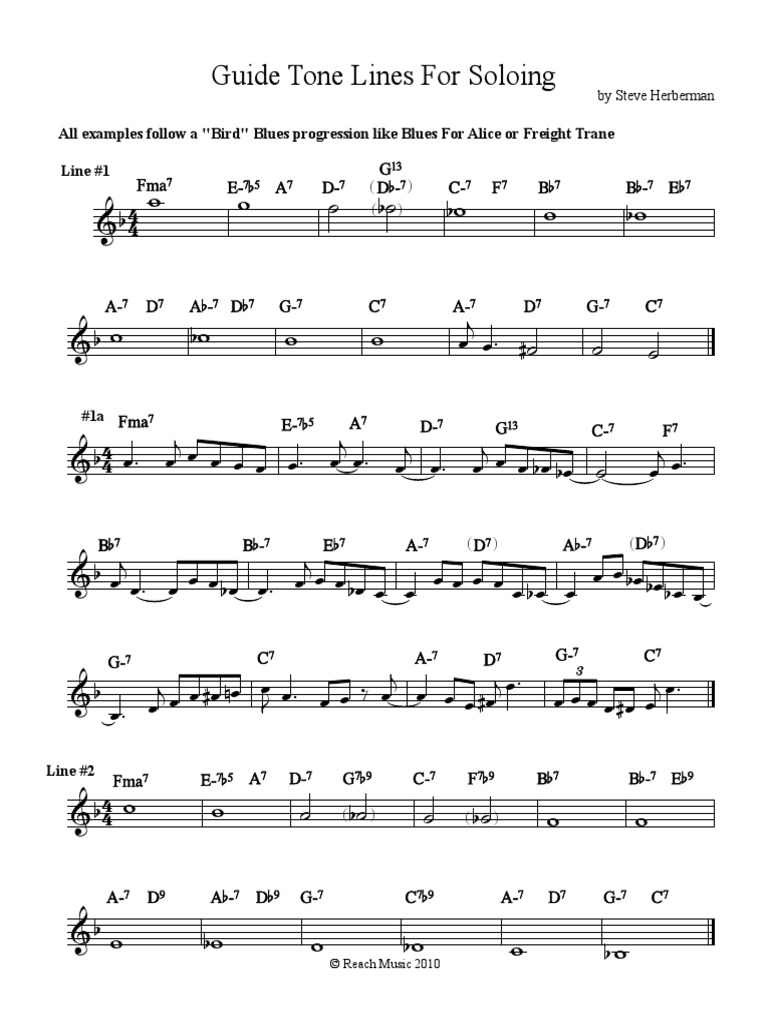 4.26.10.s.herberman - Guide Tone Lines For Soloing | PDF | Musical Techniques | Musicology