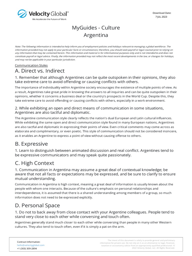 Understanding Argentine Business Culture | PDF | Competence (Human ...