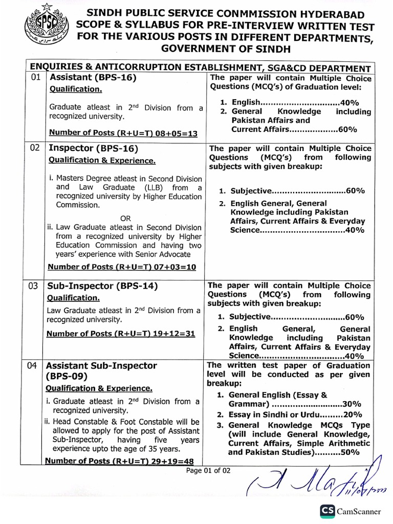 SPSC Syllabus Anti Corruption | PDF