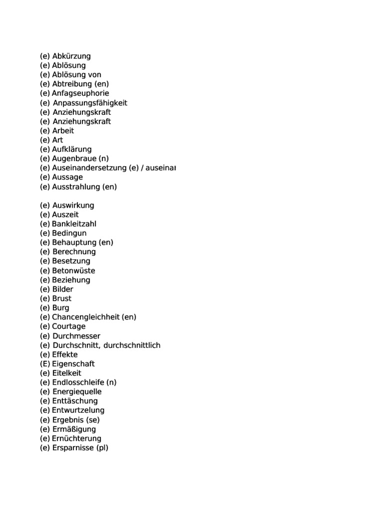 Wortschatz A1 b2 Deutsch | PDF