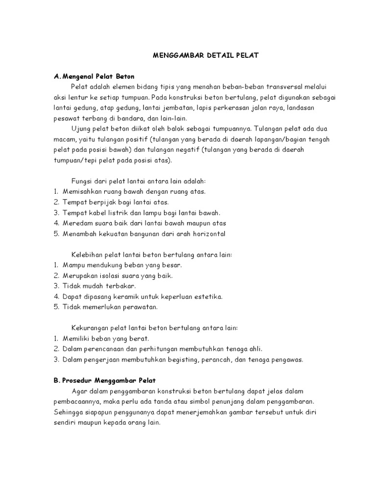 Menggambar Detail Pelat | PDF