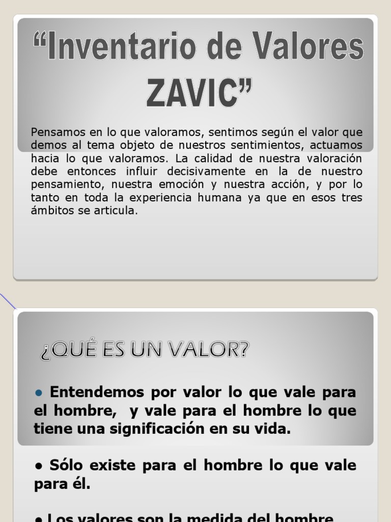 Test de Zavic-Presentación Yun | PDF