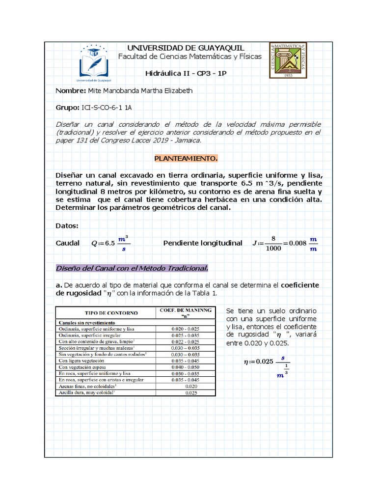 Diseño De Canales Mite Martha Pdf Ciencias De La Tierra Ingeniero