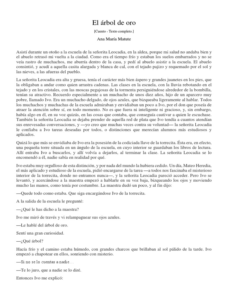 ana maria matute - El arbol de oro | PDF