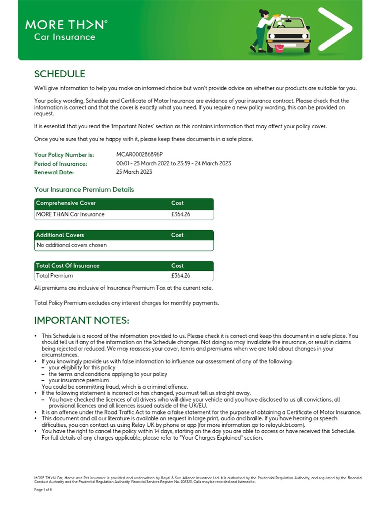 Your Policy Schedule | PDF