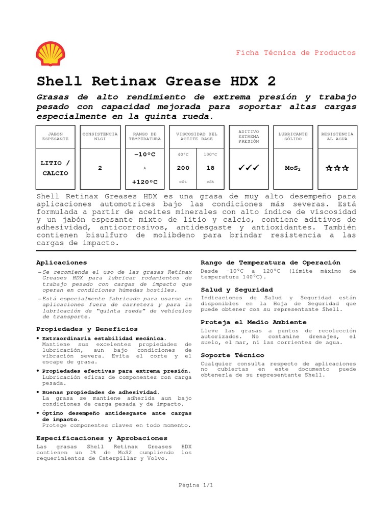 Retinax Grease HDX 2 | PDF