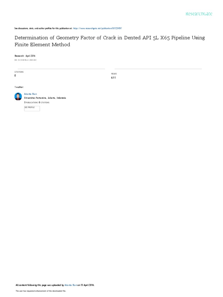 The 1st Best Aligned Literature Geometry Factor Determination Of Dented Pipeline With Cracks