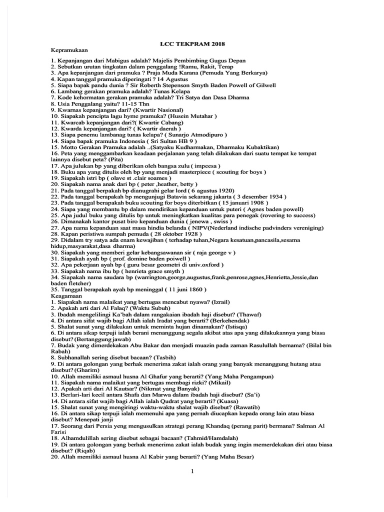 PDF Materi Tekpram Penggalang LCC 2018 - Compress | PDF