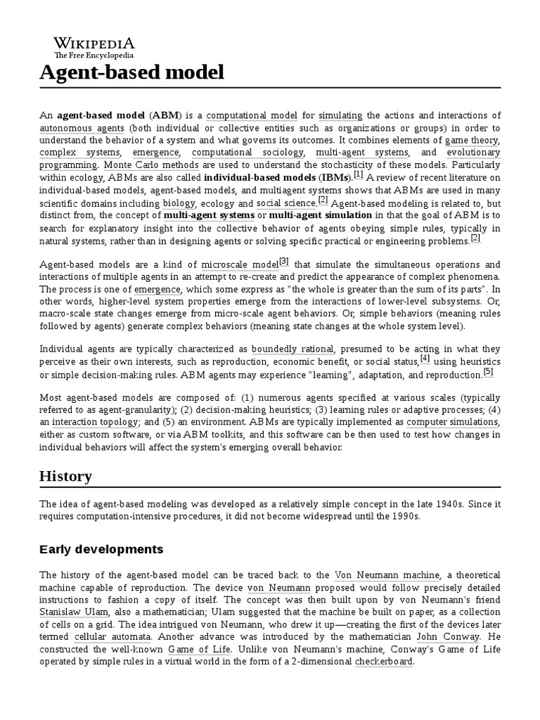 Agent Based Model Pdf Agent Based Model Applied Mathematics