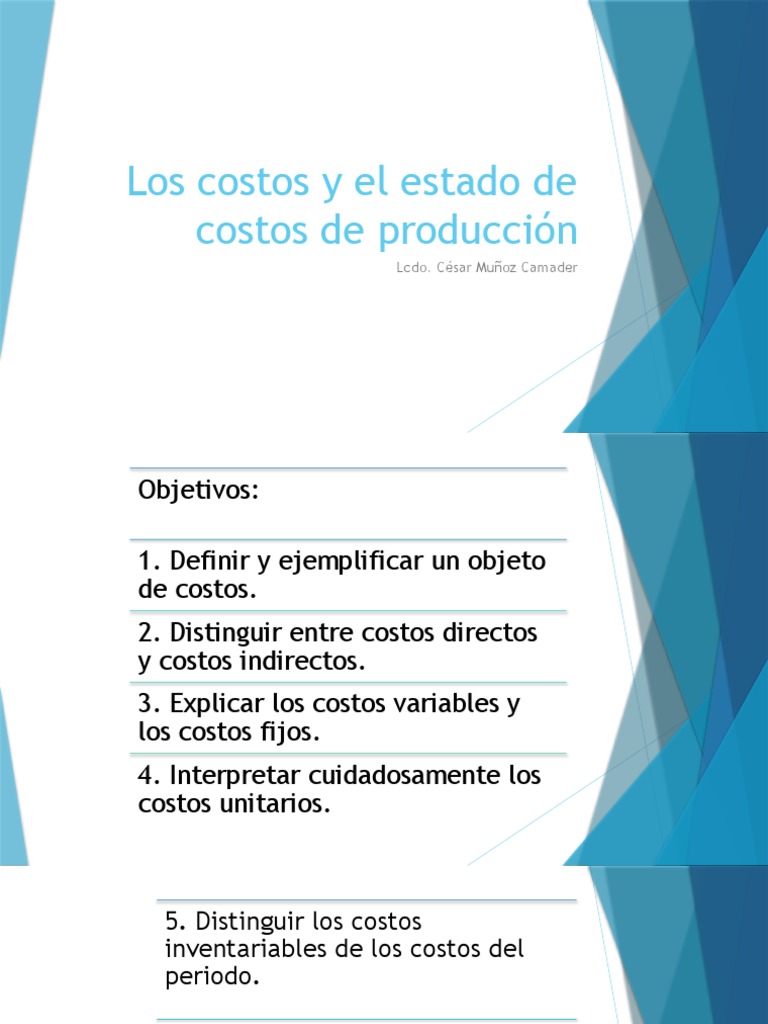 Costos de Producción: Definiciones y Ejemplos | PDF | Inventario ...