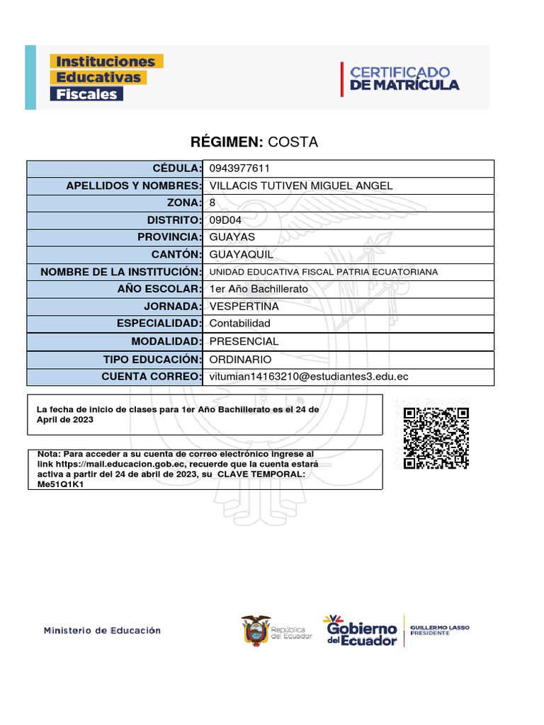 Colegio Patria Ecuatoriana | PDF