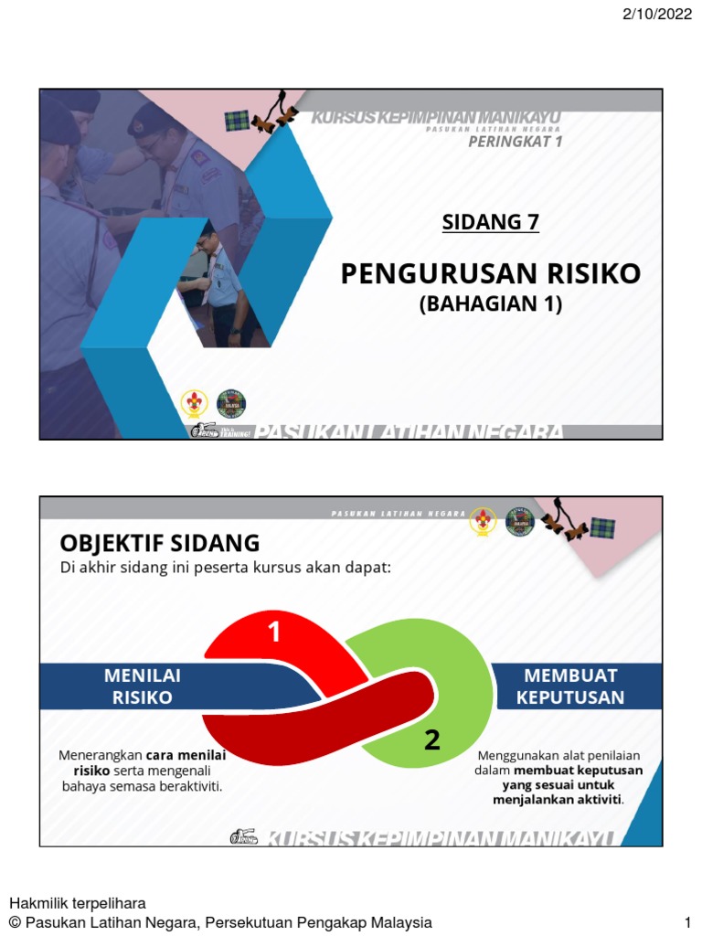 KMK 1 - Sidang 7 - Pengurusan Risiko 1 | PDF