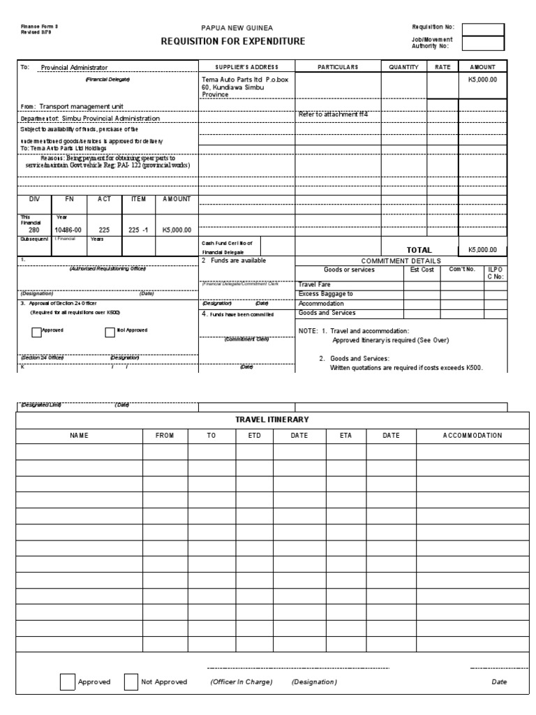 Finance Form 3 Requisition Guide | PDF
