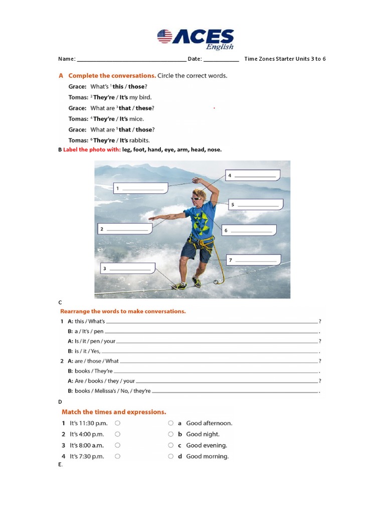 2021 Units 3-6 TimeZones Starter | PDF